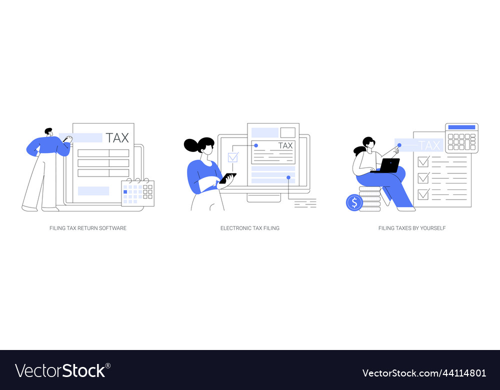Filing taxes by yourself abstract concept Vector Image