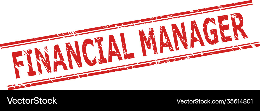 Financial manager stamp seal with distress texture