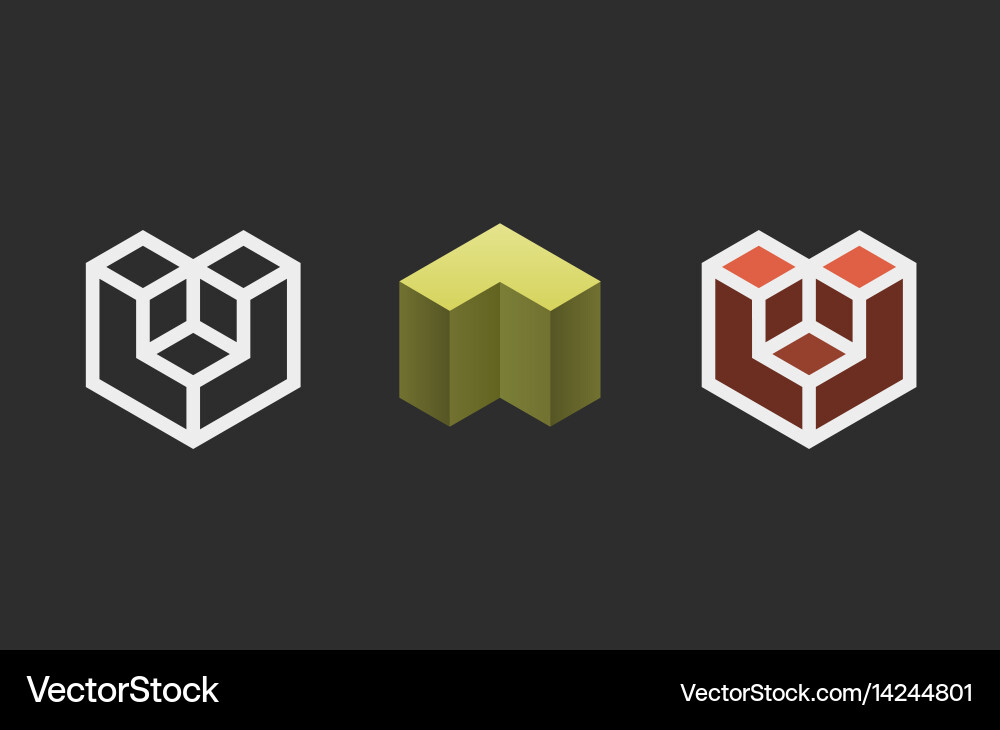 Hexagon logo design creative emblem template Vector Image