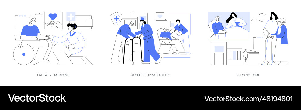 Hospice and palliative medicine abstract concept Vector Image