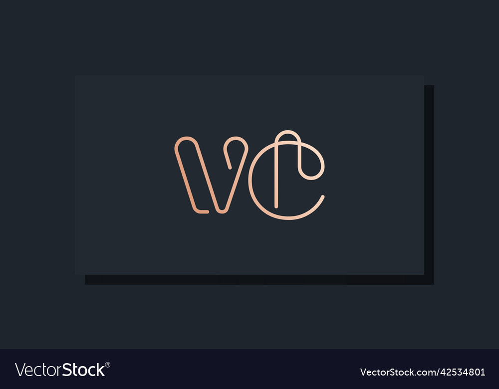 Minimal clip initial letter vc logo Royalty Free Vector