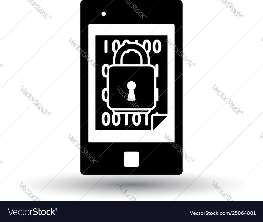 Mobile security icon Royalty Free Vector Image