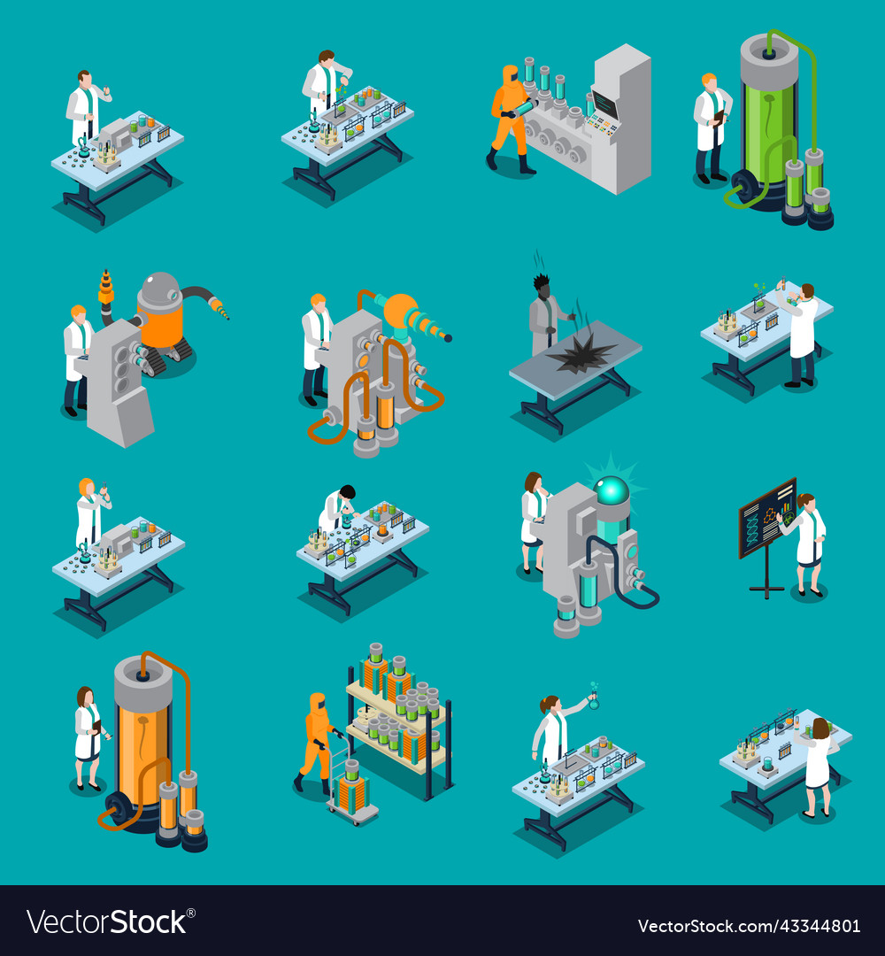 Scientist icons set Royalty Free Vector Image - VectorStock