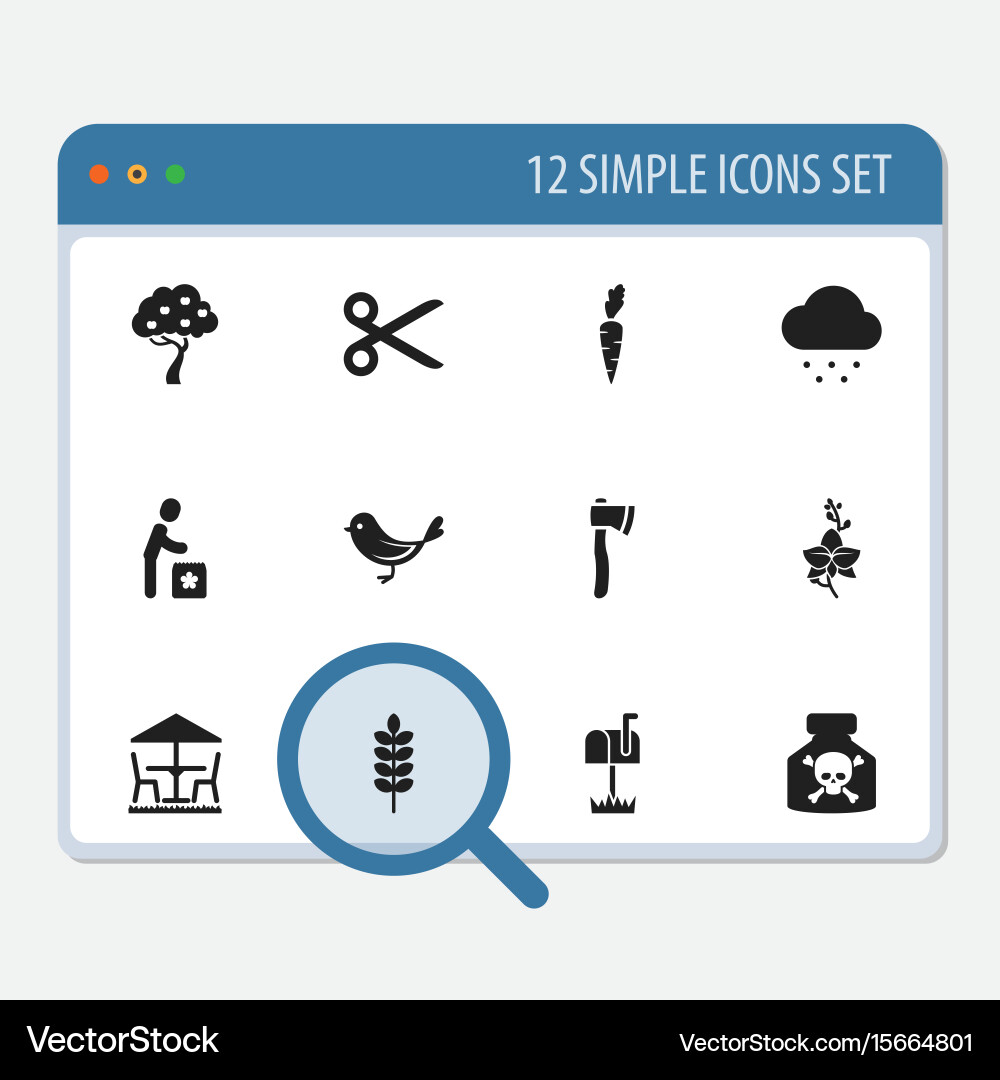 Set of 12 editable planting icons includes Vector Image