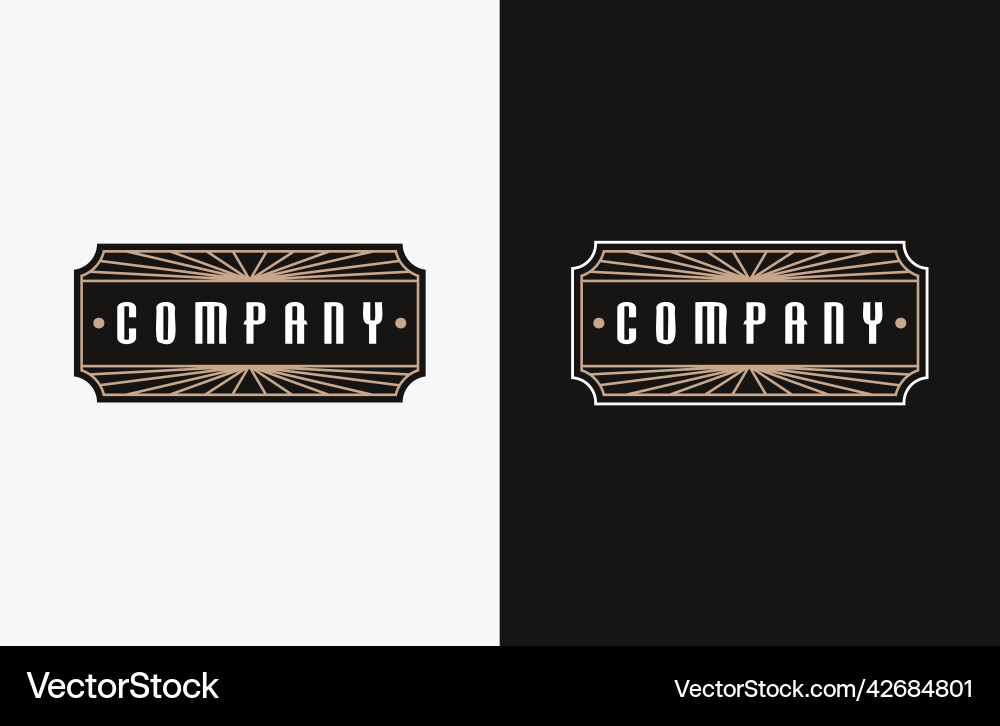 Simple decorative company badge emblem logo Vector Image