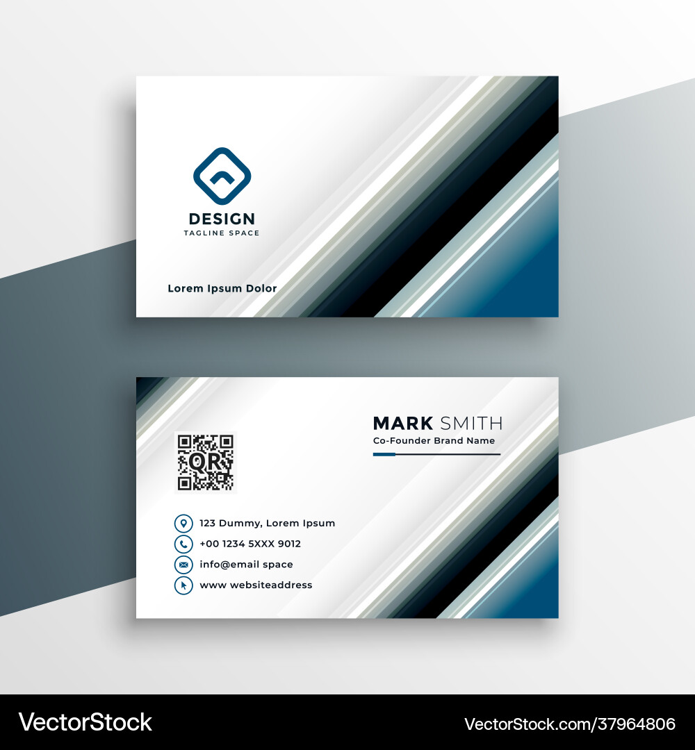 Abstract business card template in line style Vector Image