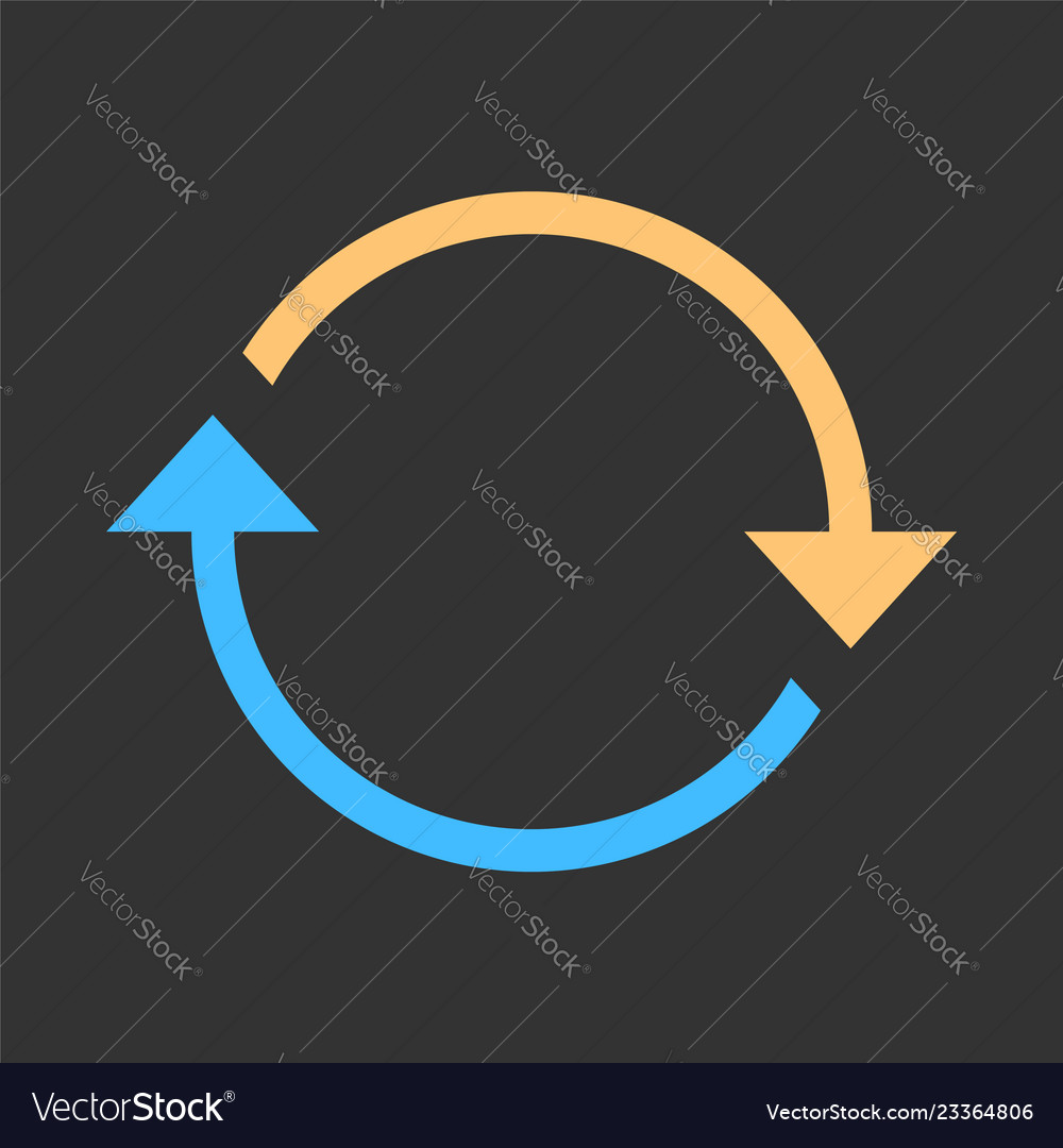 Arrow reload refresh rotation repeat reset sign Vector Image