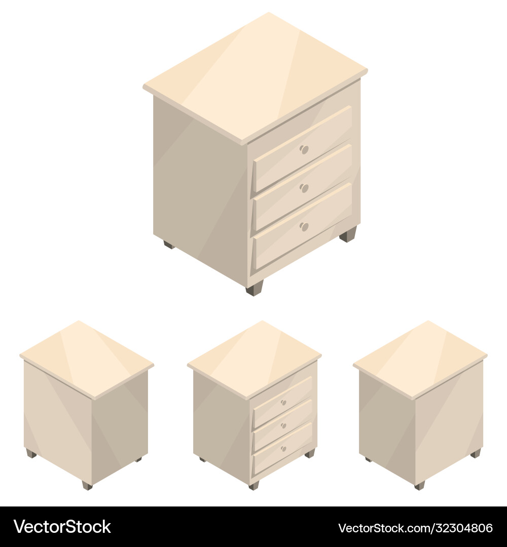 Bedside table stylish large new rectangular light Vector Image