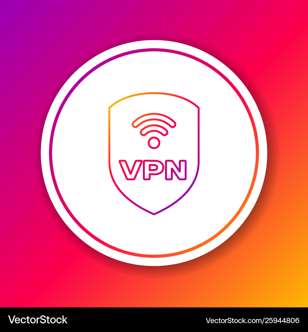 Color shield with vpn and wifi wireless internet Vector Image