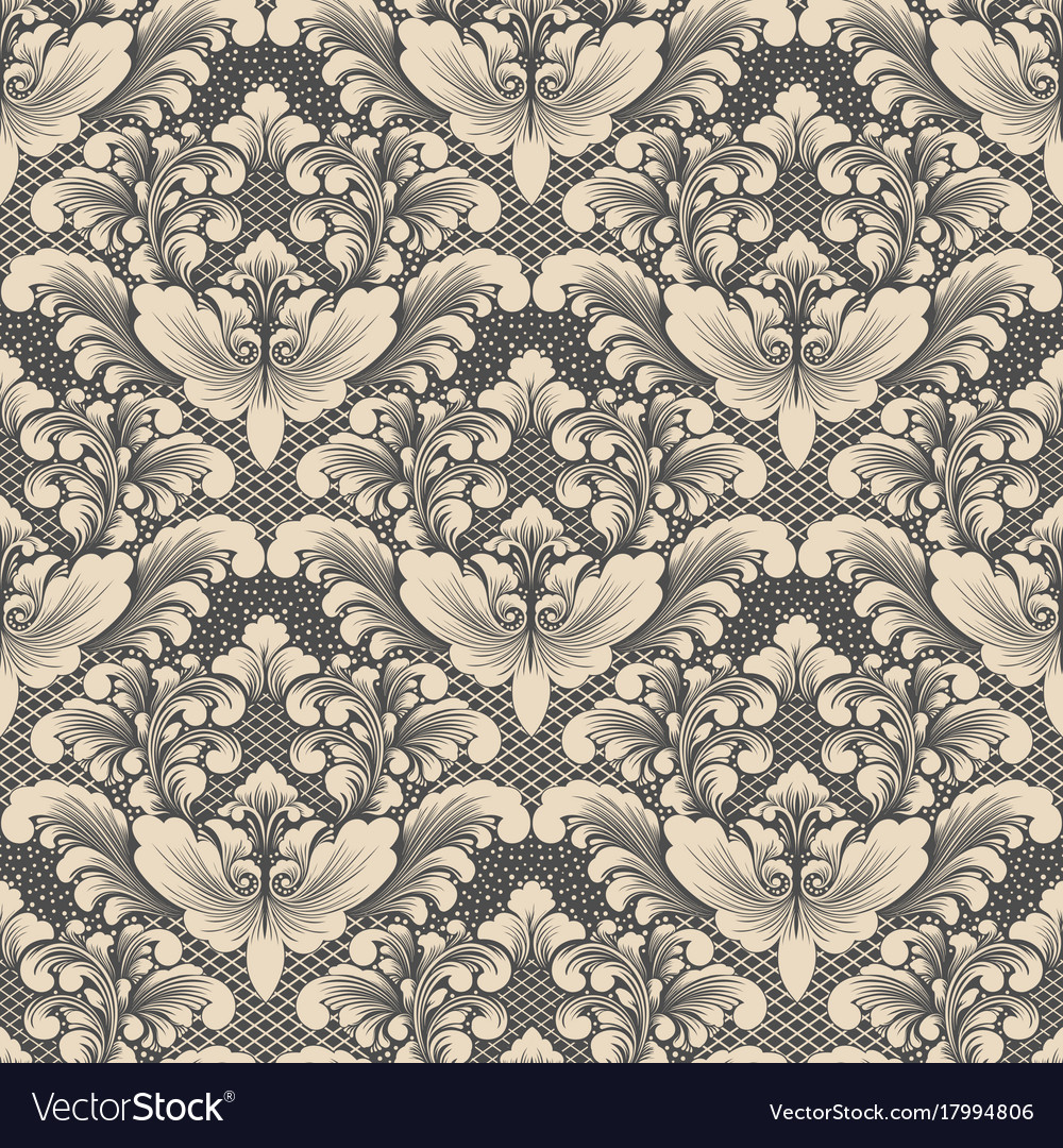 Damask seamless pattern background Royalty Free Vector Image