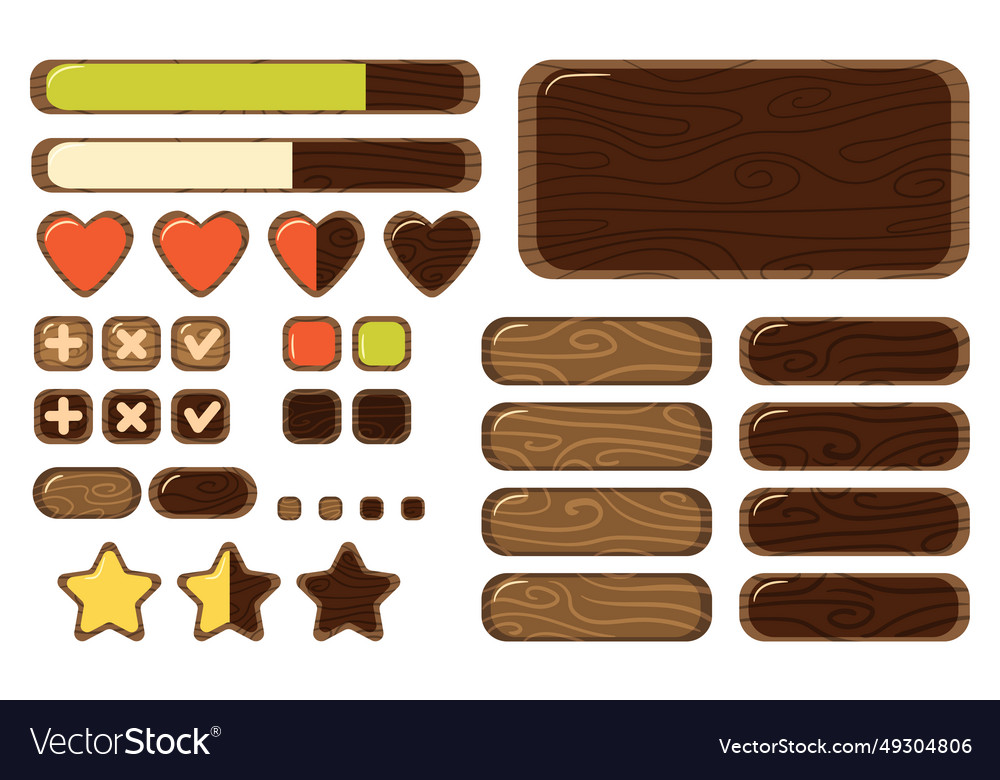 Game Menu Buttons Games Ui Gaming Controller Vector Image