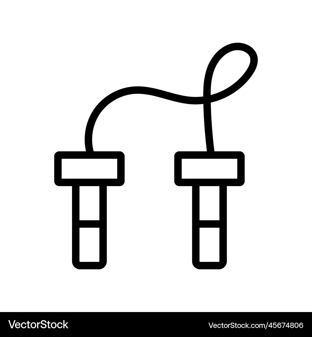 Jump rope icon line isolated on white background Vector Image