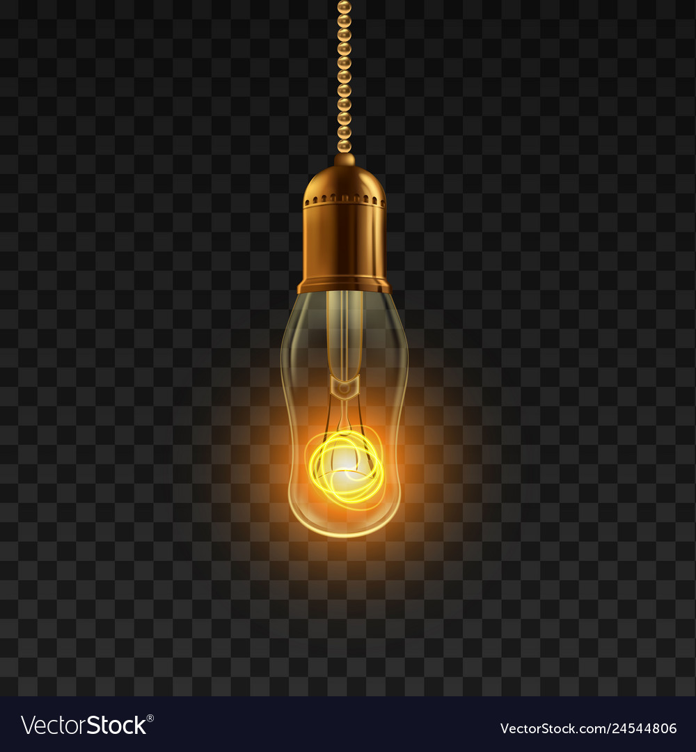 Light bulb shiny illuminated light bulb Royalty Free Vector