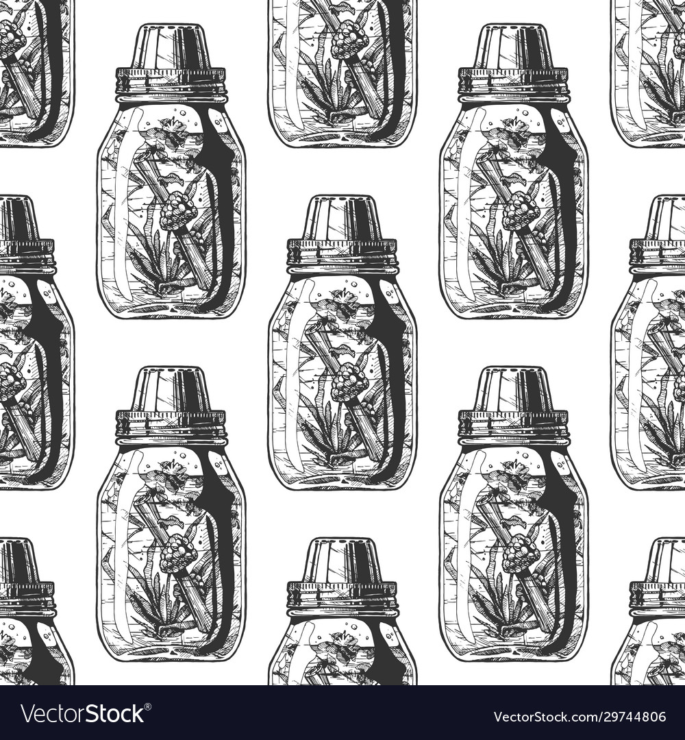 Pattern with mason jar Royalty Free Vector Image
