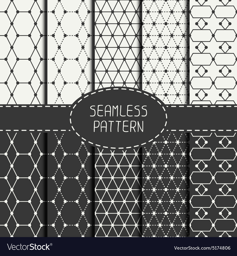 Set of geometric abstract seamless polygon pattern
