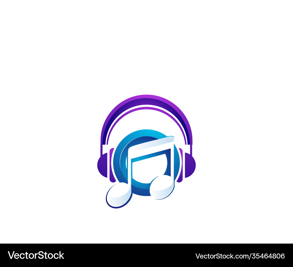 Sound music logo design template Royalty Free Vector Image