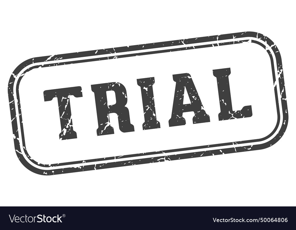 Trial stamp rectangular on white Royalty Free Vector Image
