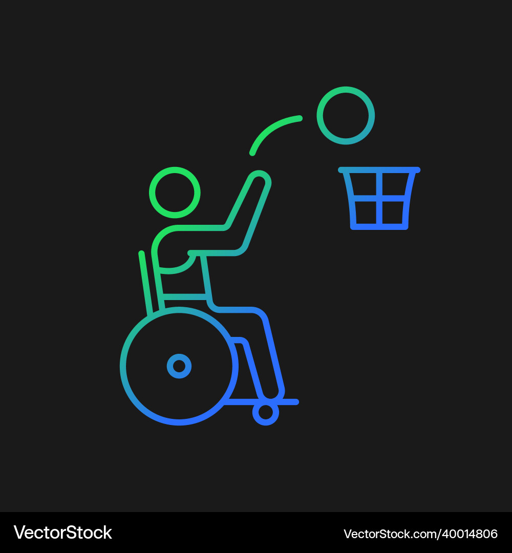 Wheelchair basketball gradient icon for dark theme