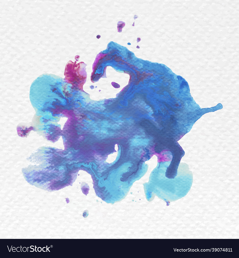 Abstract blue and pink watercolor splash Vector Image