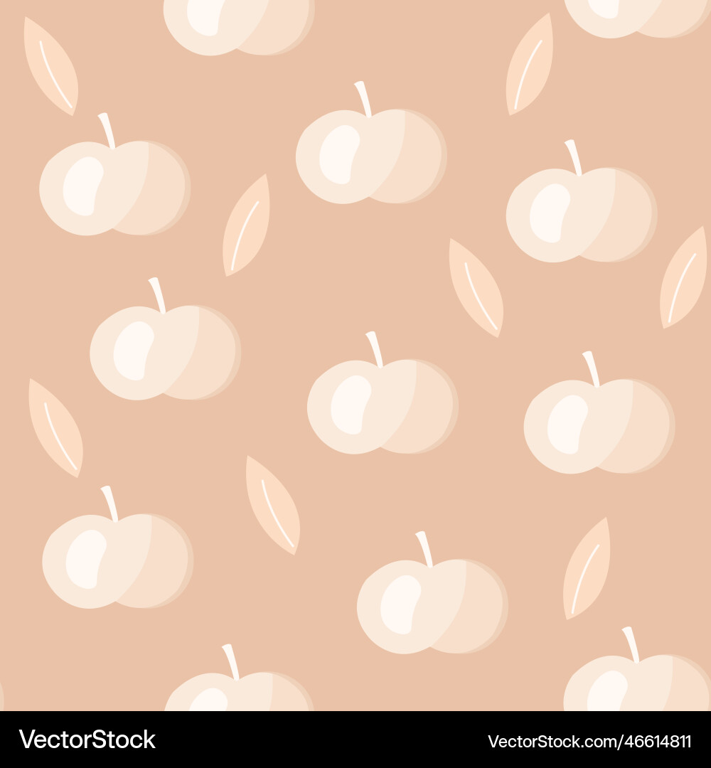 Apples fruity seamless pattern pastel colored Vector Image