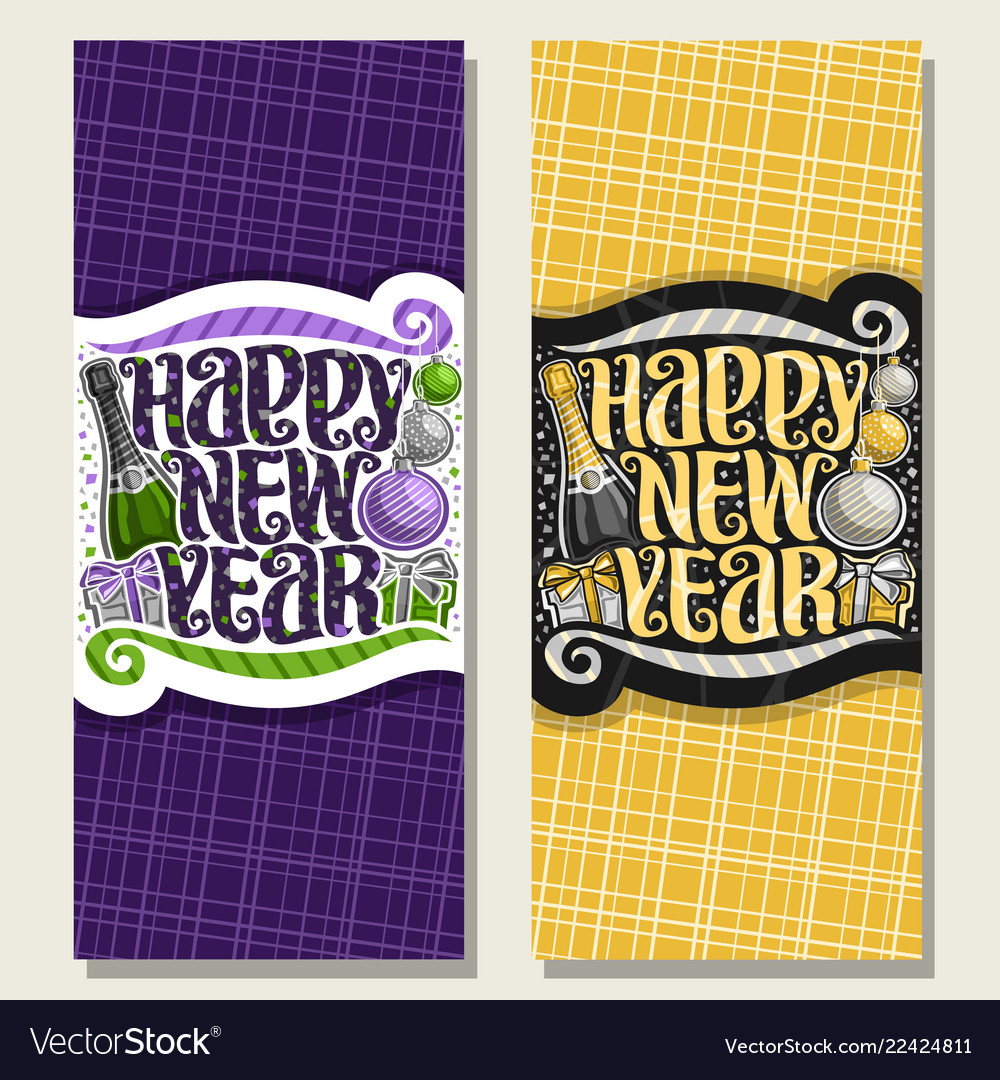 Banners for happy new year Royalty Free Vector Image