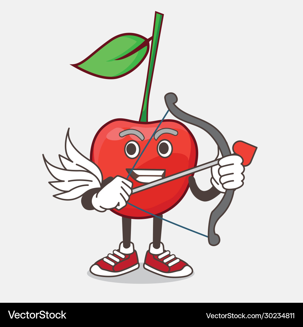 Bing cherry cartoon mascot character cupid Vector Image