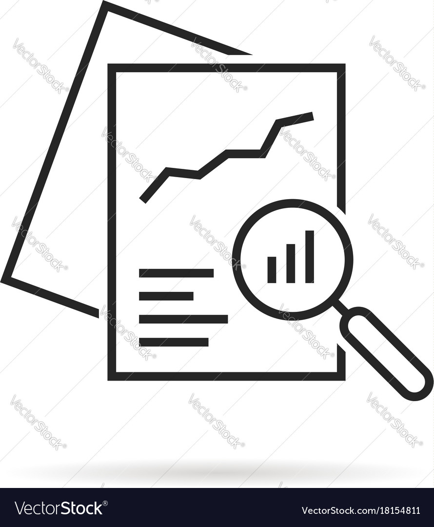 Black linear document like auditing Royalty Free Vector