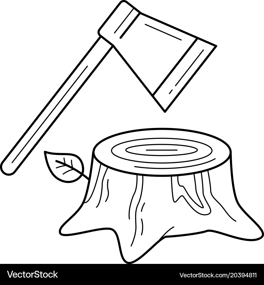 Deforestation line icon Royalty Free Vector Image