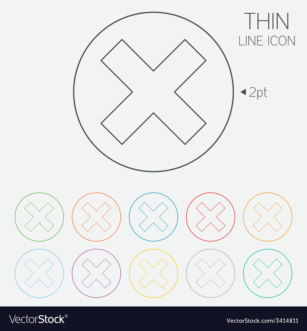 Delete sign icon remove button Royalty Free Vector Image