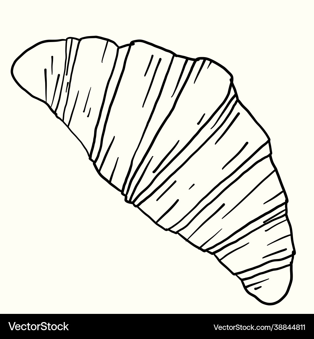 Doodle freehand sketch drawing croissant bread Vector Image