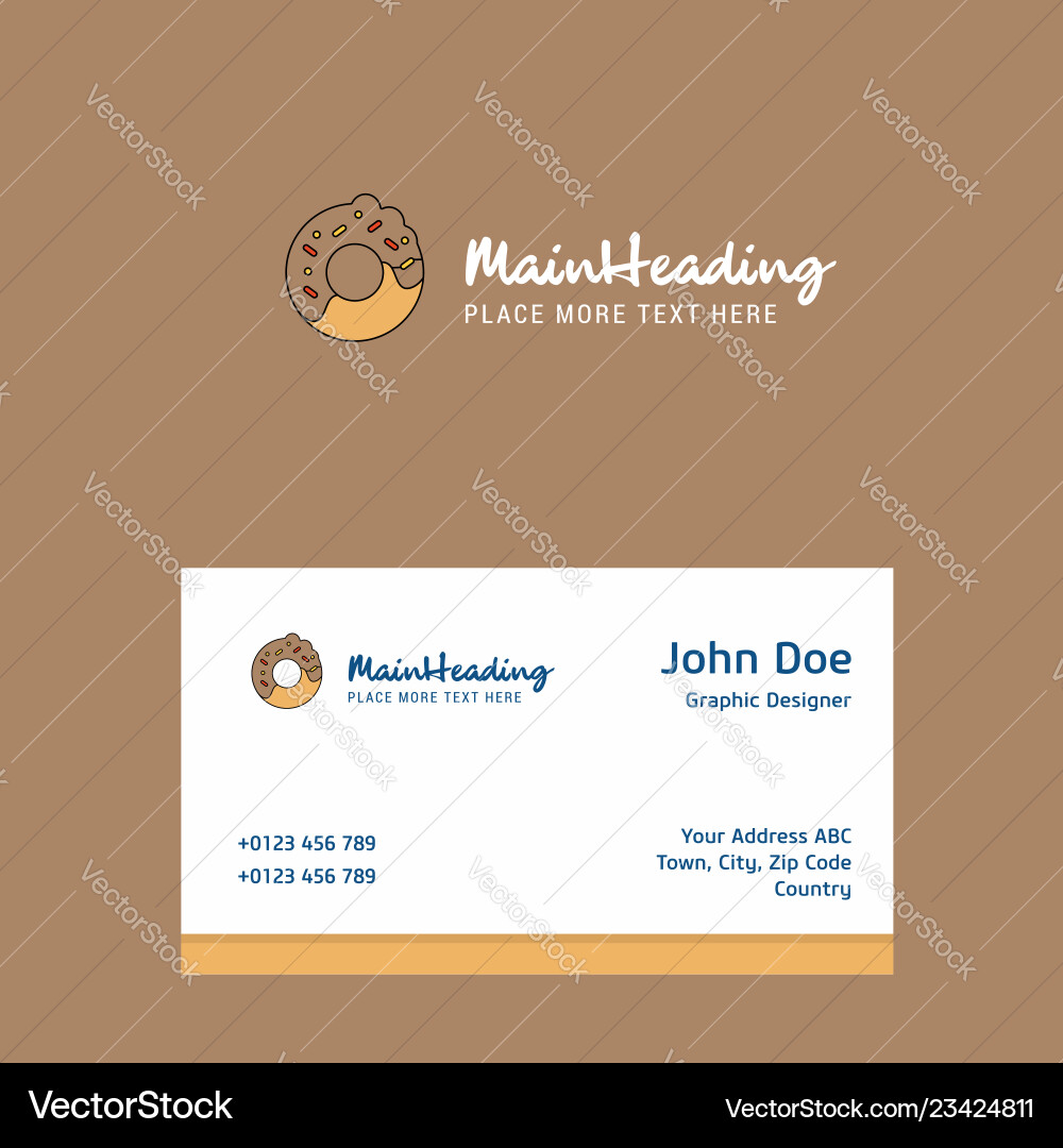 Doughnut logo design with business card template Vector Image