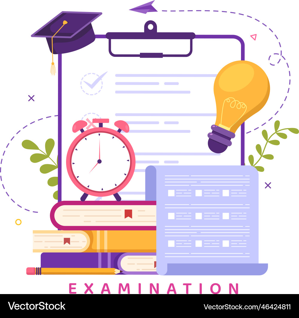 Examination paper with online exam form papers Vector Image