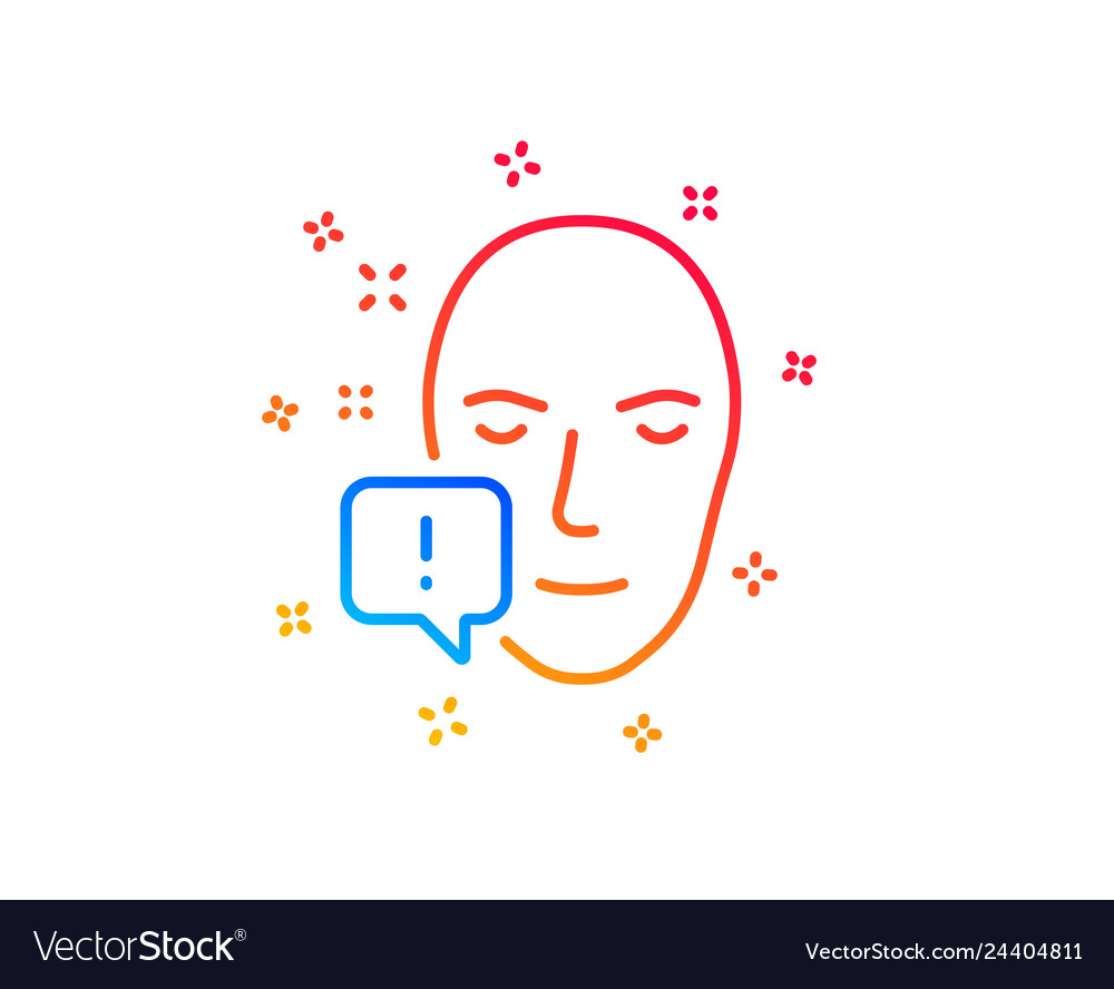 Face attention line icon exclamation mark sign Vector Image