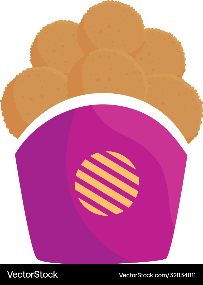 Fast food fried chicken on white background Vector Image