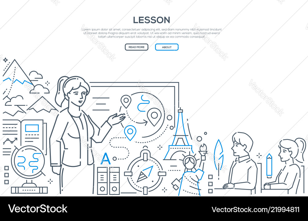 Geography lesson - modern line design style banner