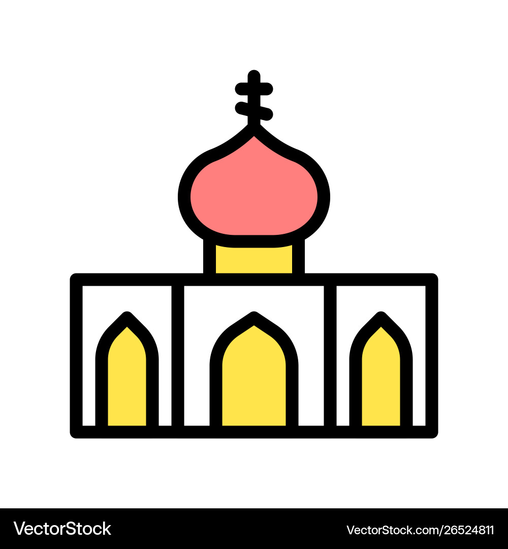 Holy church building editable stroke icon Vector Image