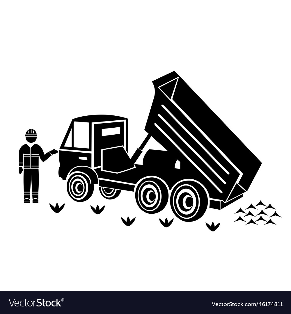 Logo icon truck tipper car Royalty Free Vector Image