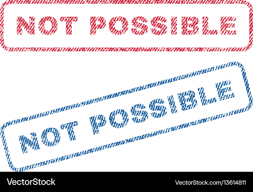 Not possible textile stamps Royalty Free Vector Image