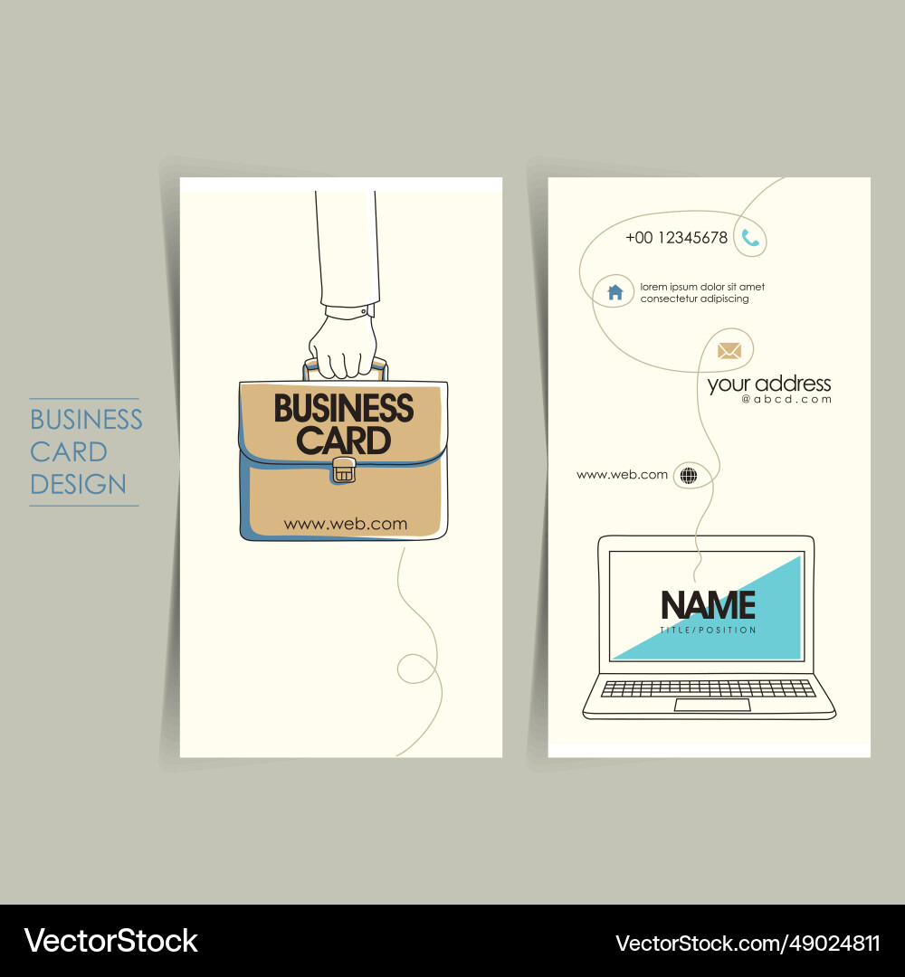 Office style business card set Royalty Free Vector Image