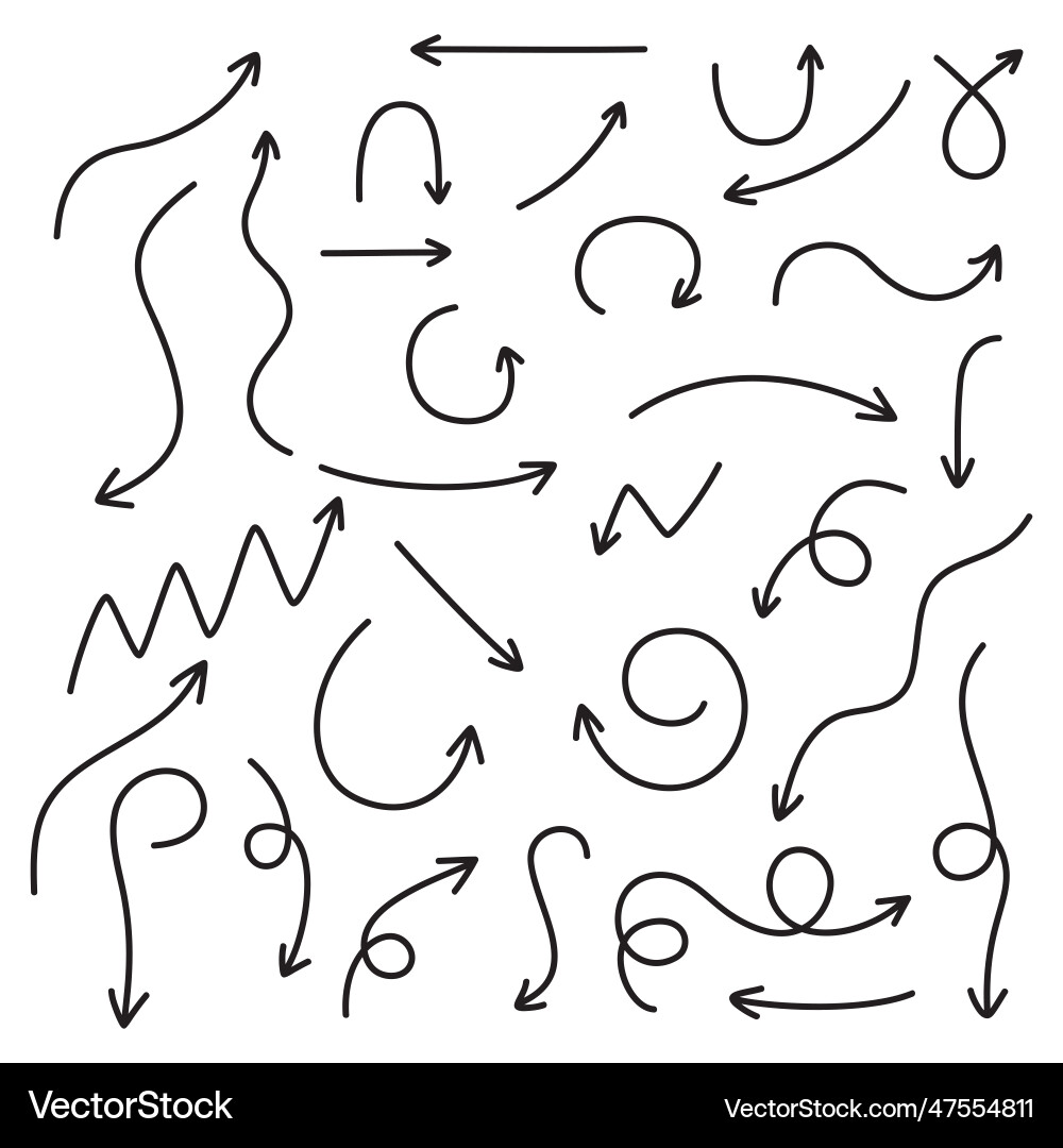 Set of hand drawn arrows Royalty Free Vector Image