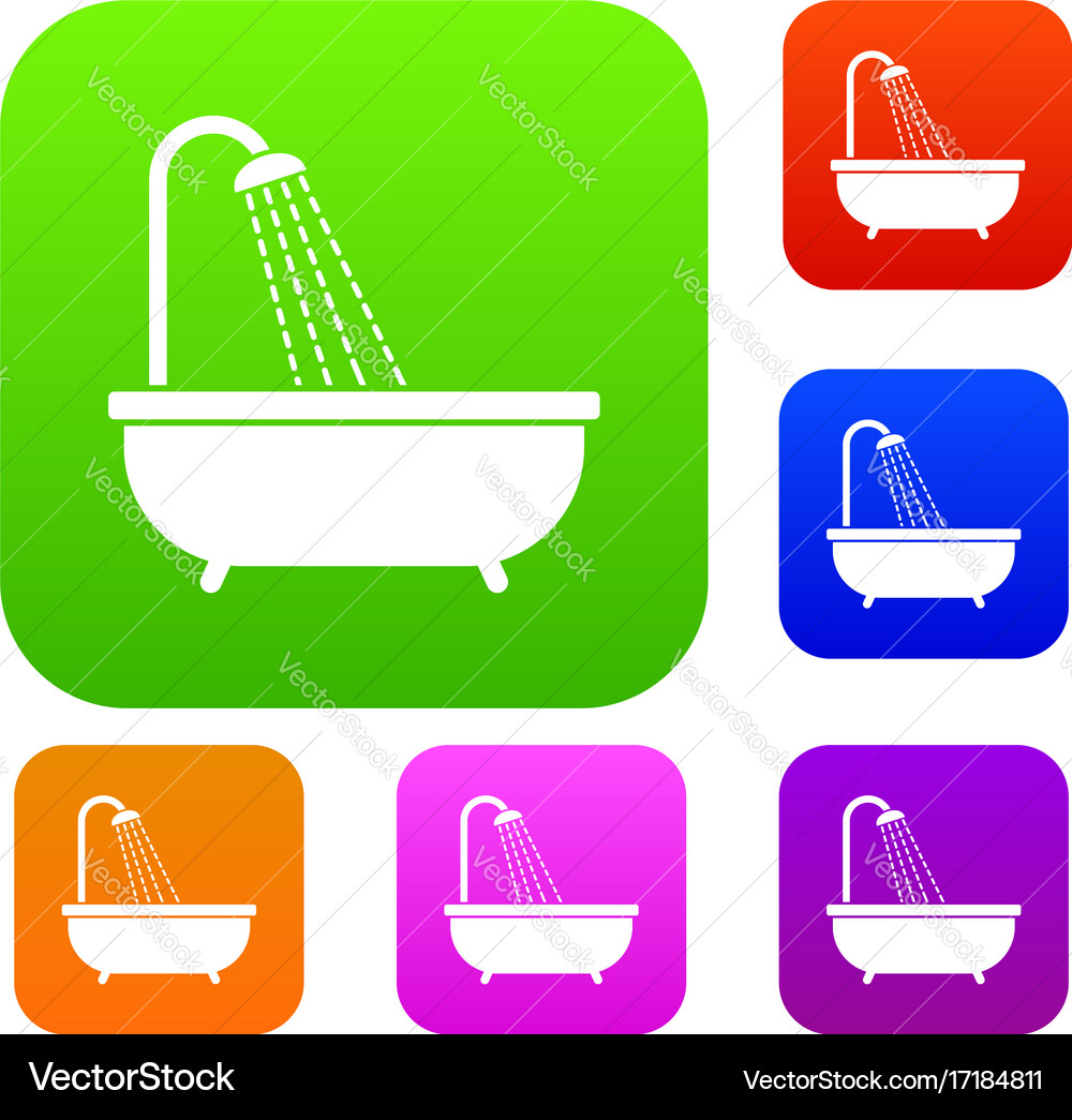 Shower set collection Royalty Free Vector Image