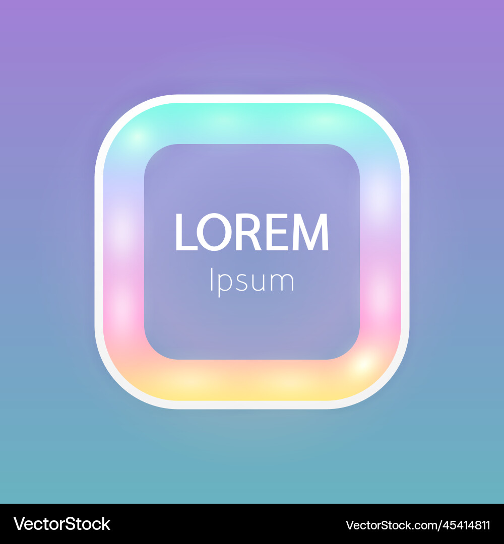 Square shape led lamp rgb color icon Royalty Free Vector