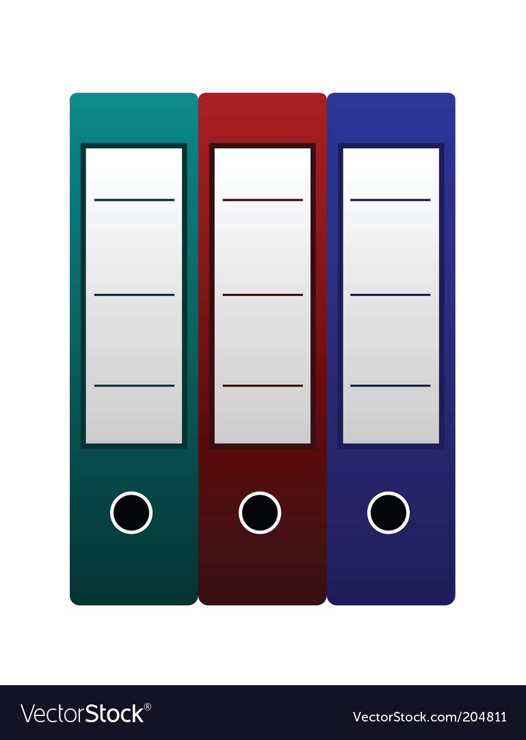 Three office folders Royalty Free Vector Image Three office folders Royalty Free Vector Image