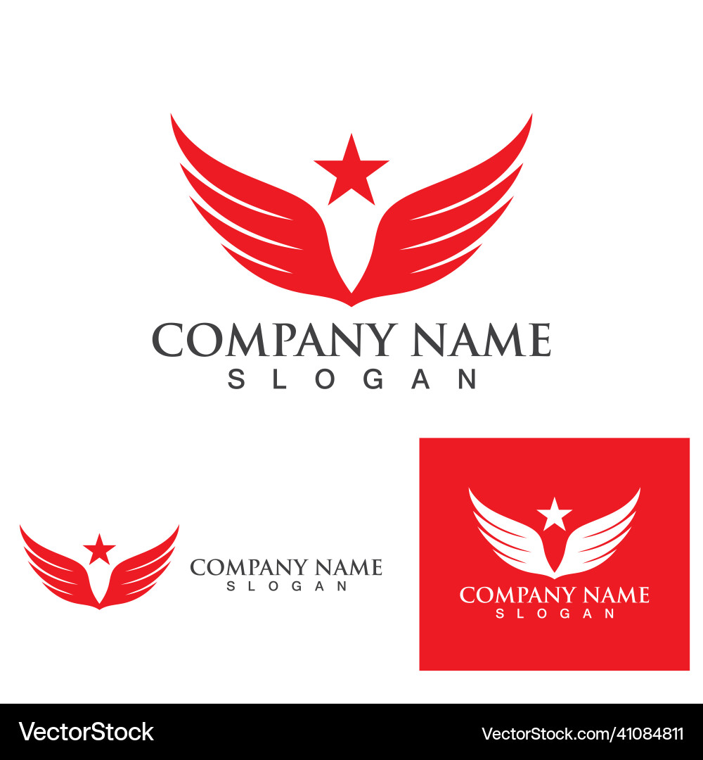 Wing bird falcon logo and symbol eps10 Royalty Free Vector