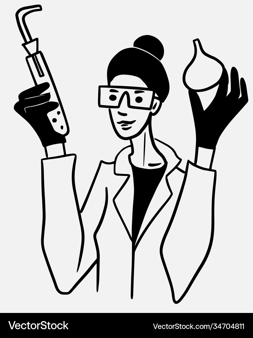 Young woman working in laboratory scientist Vector Image