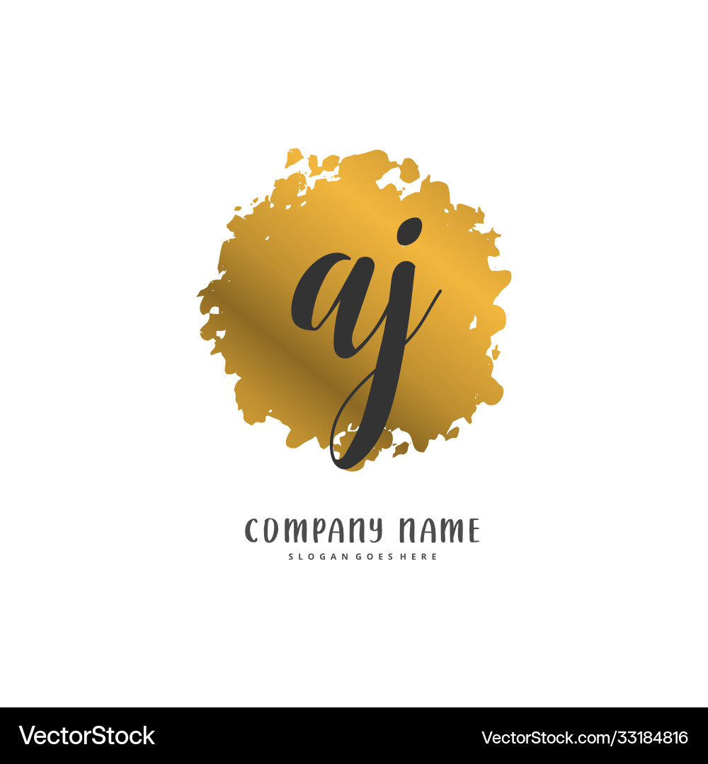 A j aj initial handwriting and signature logo Vector Image