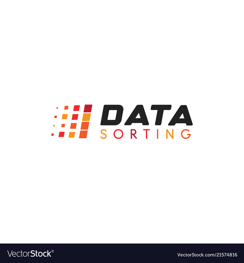 Big data base emblem sorting Royalty Free Vector Image