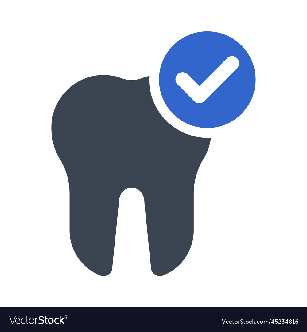 Checked tooth icon Royalty Free Vector Image - VectorStock