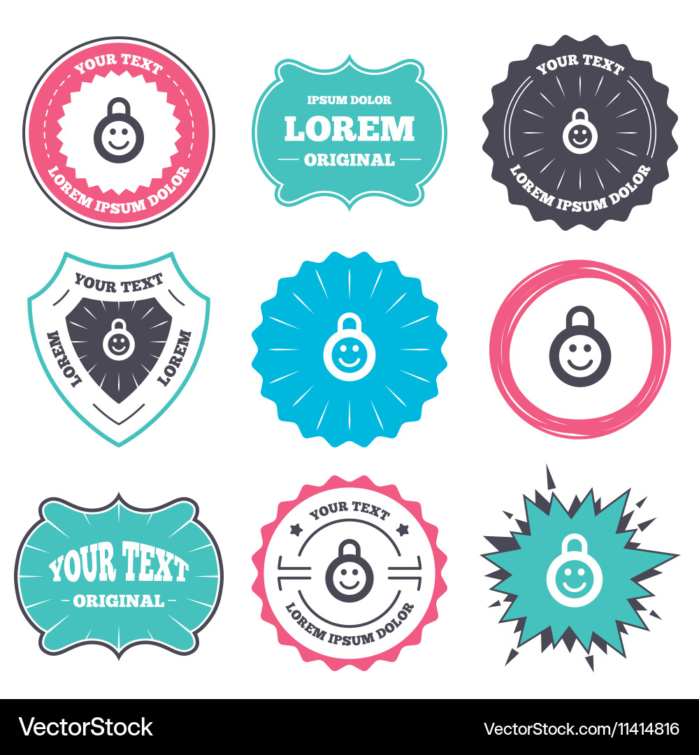 Child lock icon locker with smile symbol Vector Image