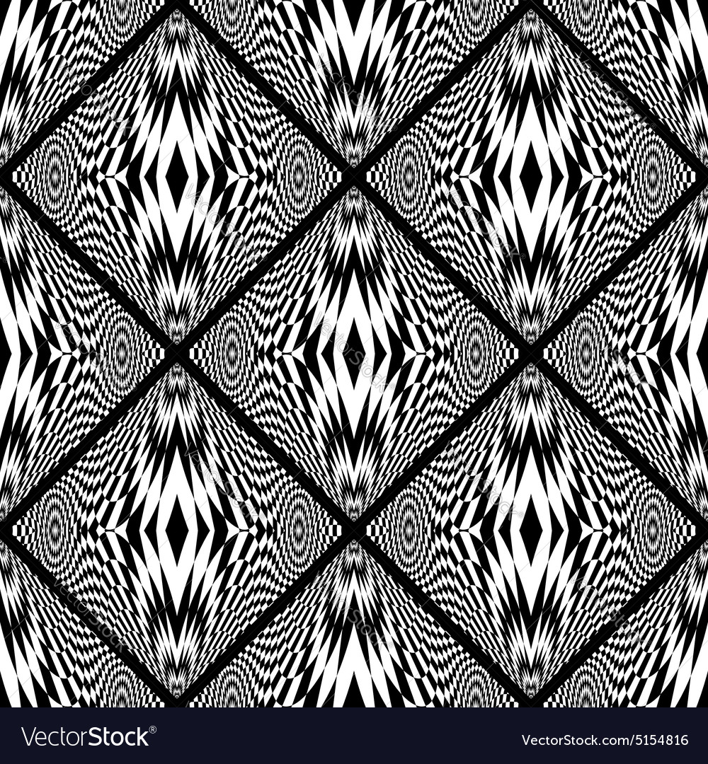 Design Seamless Monochrome Geometric Pattern Vector Image